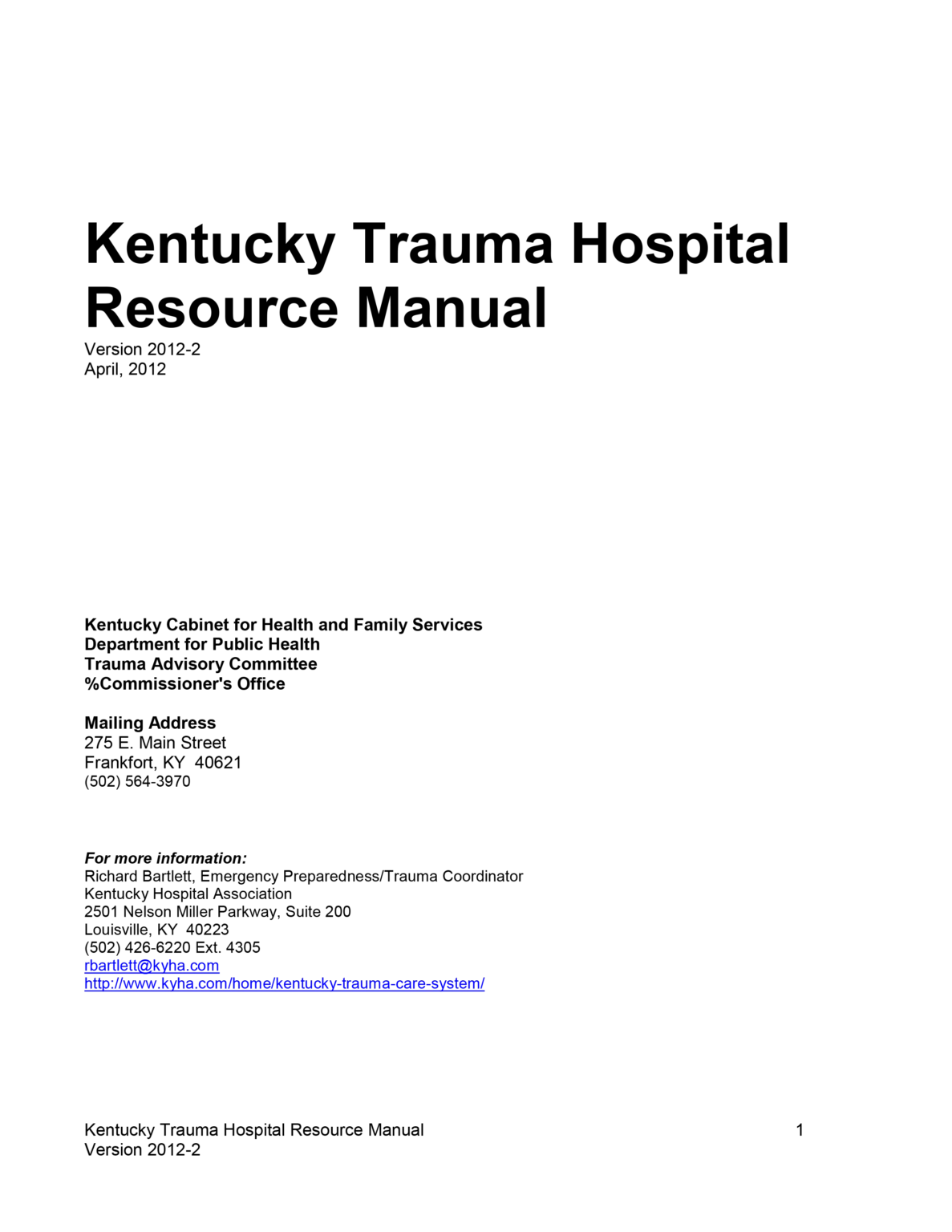 Kentucky Trauma System - KYHA